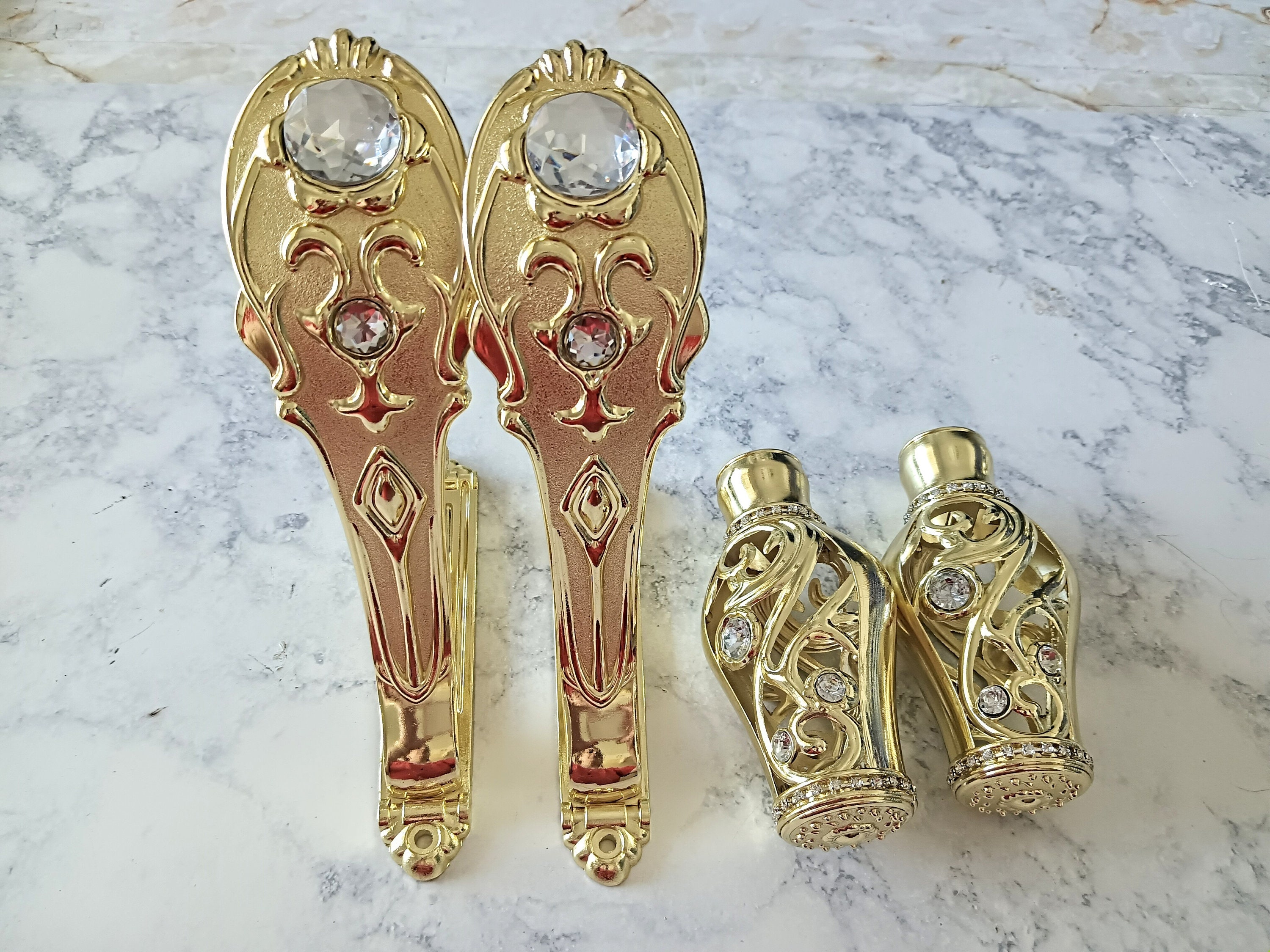 Gold Double Twist Rod Luxury Twisted Rod Heavy Duty Handmade Crystal ...