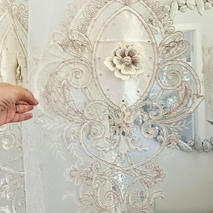 Elegant Embroidery Sheer Tulle Custom Made, Embroidered Sheer for ...