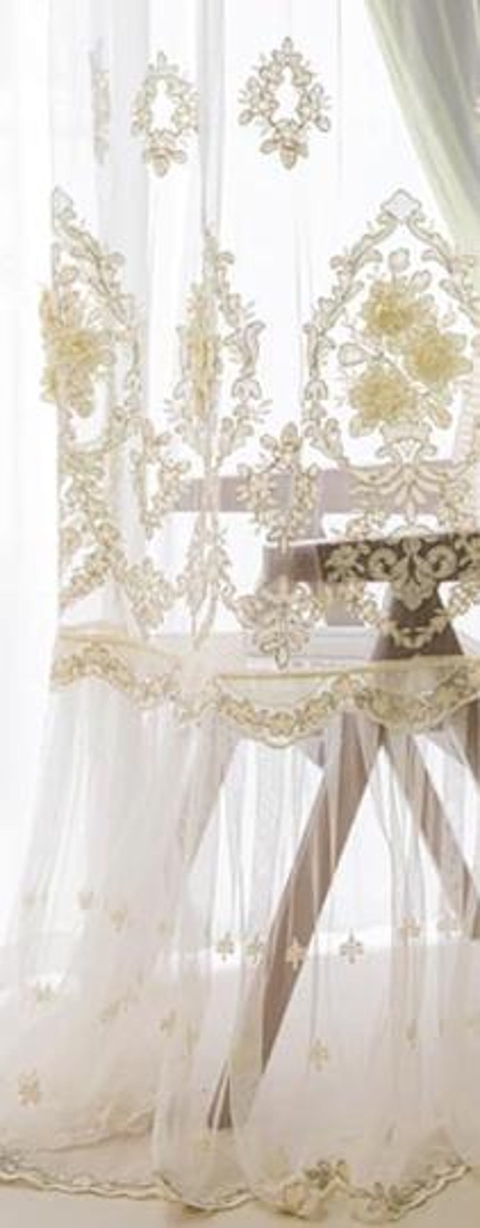 Custom Size Double Layer Curtains for Bride Room, Luxury Tulle Front ...