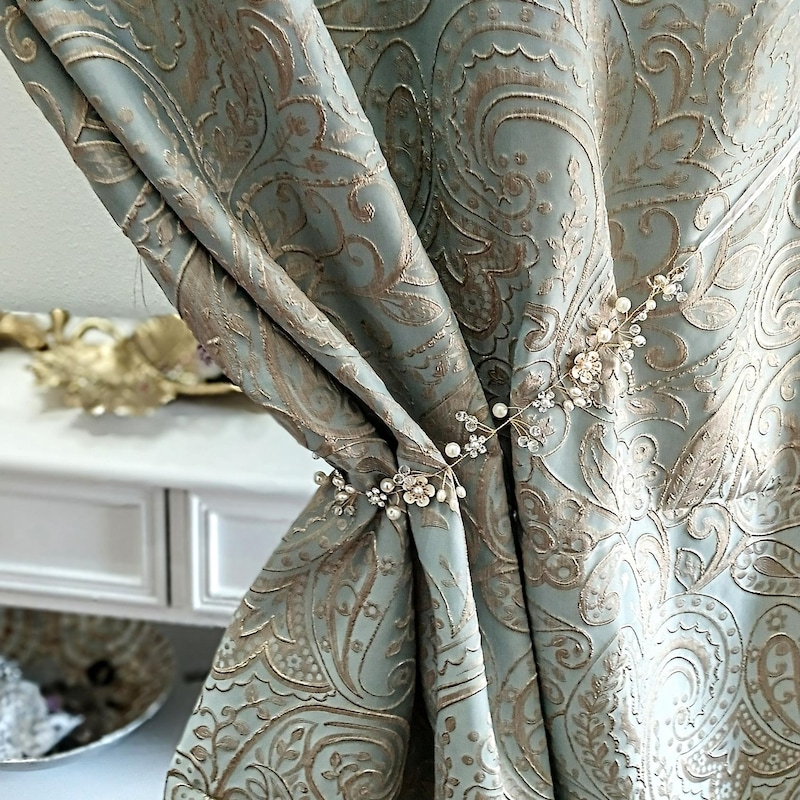 Brocade Curtains - Etsy