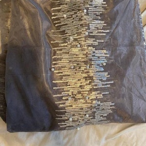 Handmade Elegant Gray Curtain With Sequin Splicing, Match White Sequin ...