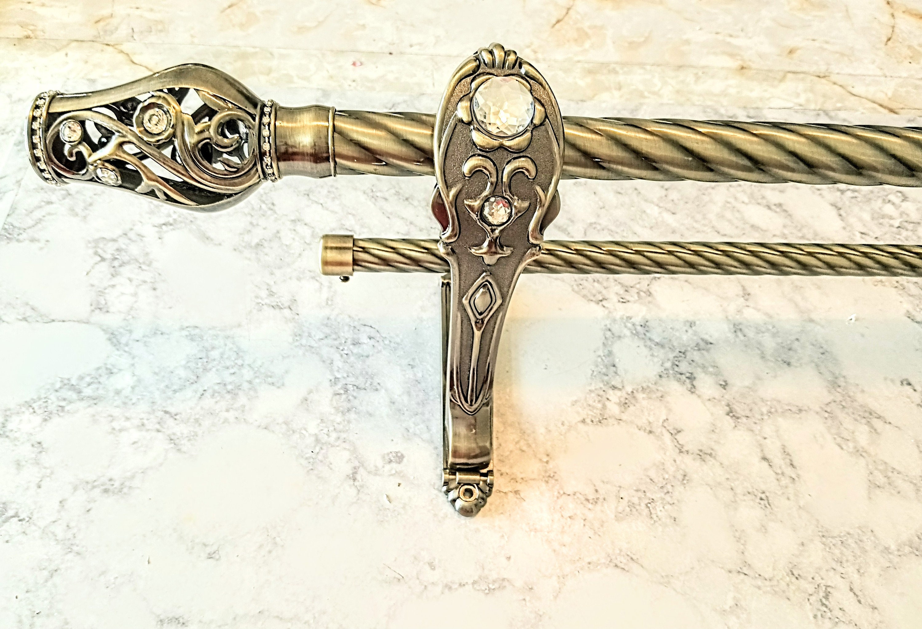 Bronze Double Twist Rod Luxury Twisted Rod Heavy Duty Handmade Crystal ...