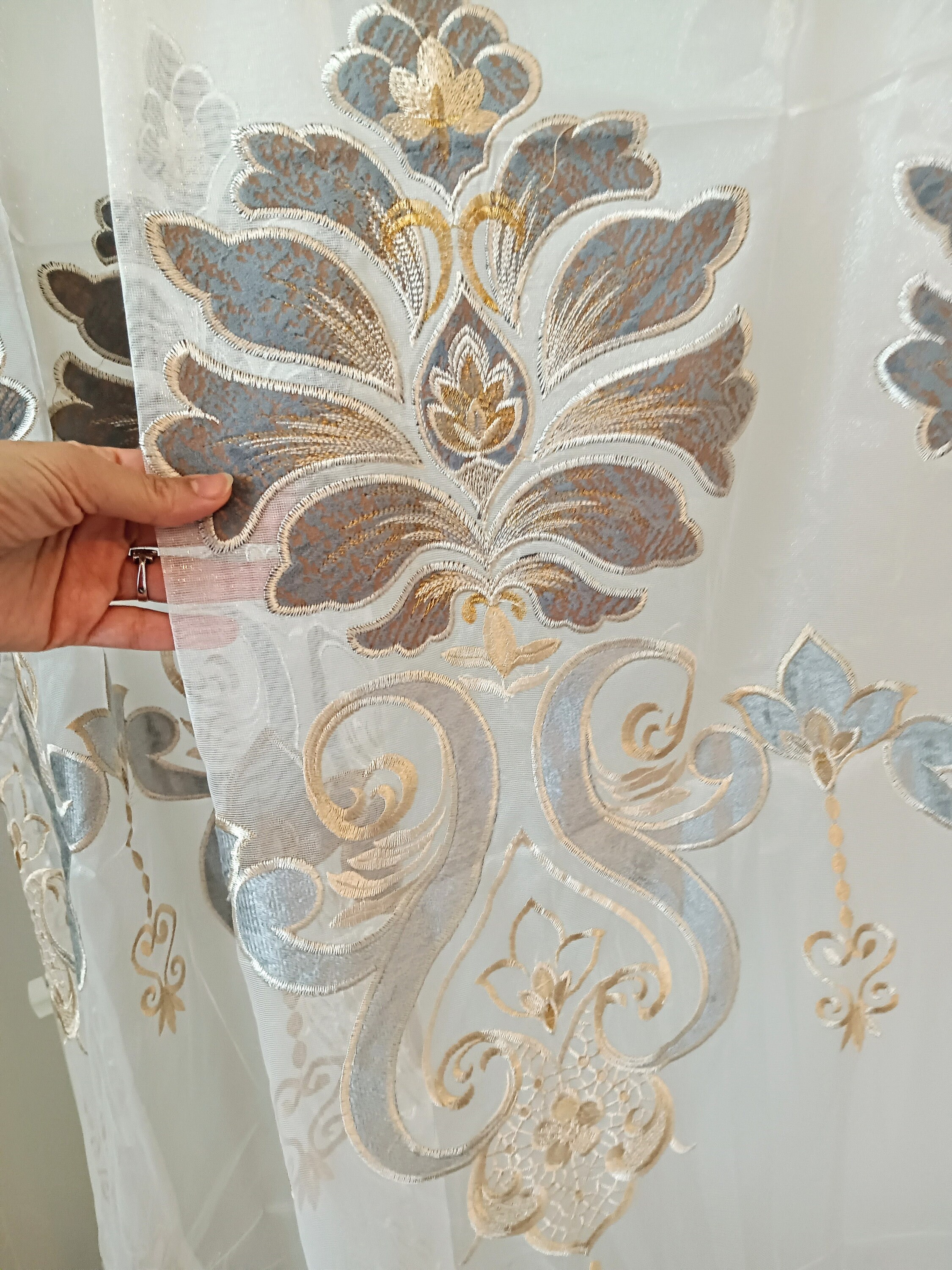 Custom Made Embroidery Sheer for Living Room, Dining Room, and Bed Room ...