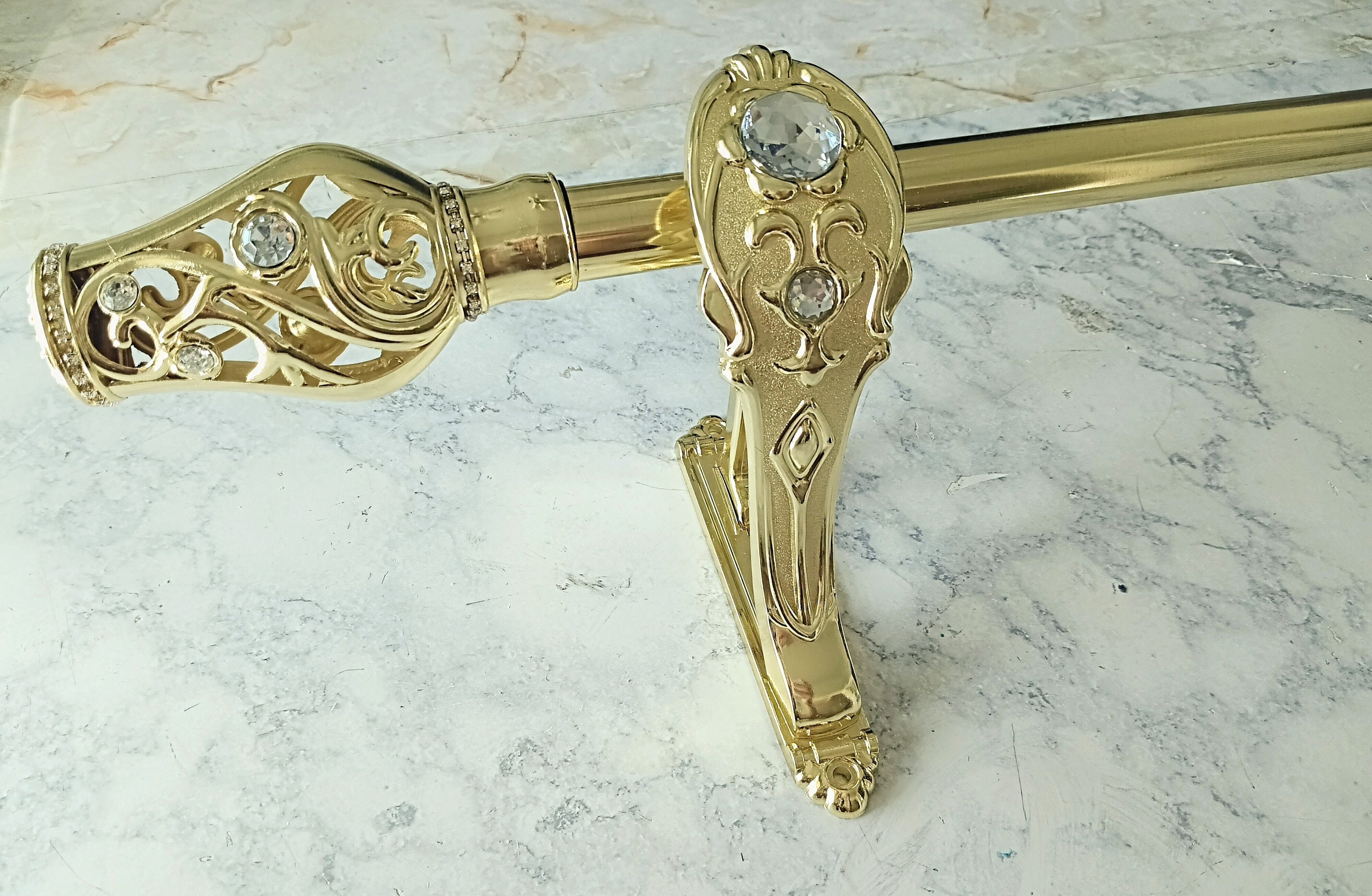 Heavy Duty Single Rod Gold Rod Modern Luxury Heavy Duty Handmade ...