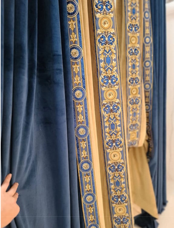 Luxury High End Custom Made Velvet Curtain With Splicing French Style ...