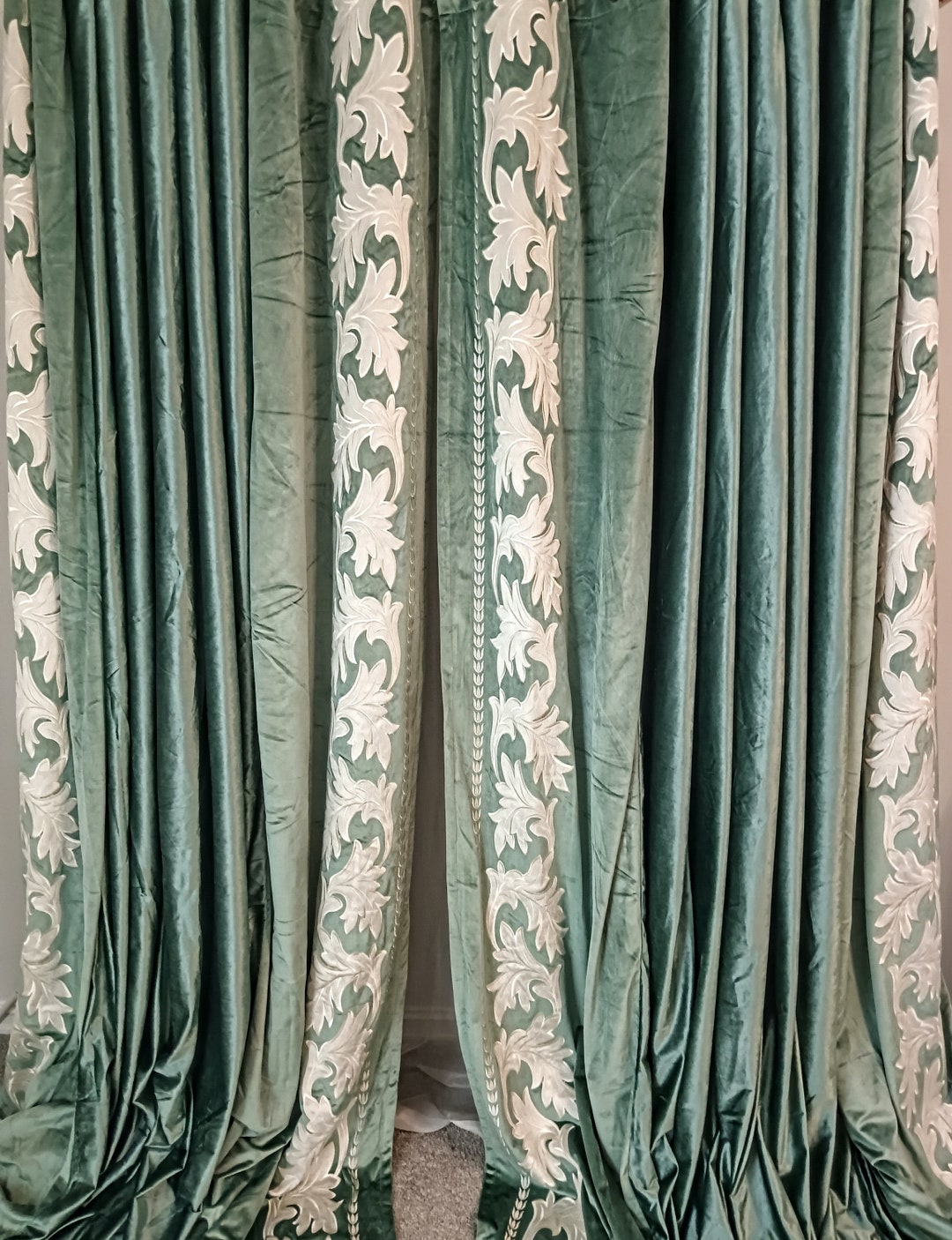 Custom Made Luxuriance Velvet Curtain, Double Side Embroidery Lace ...