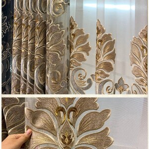 High Grade Gray Coffee Jacquard Thickened Chenille Hollowed Out ...