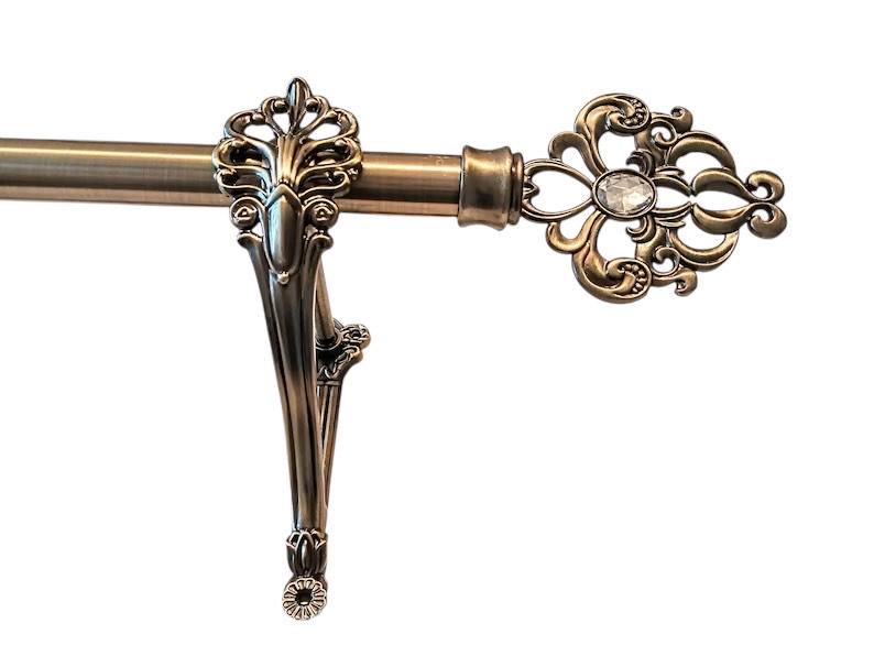 Single Rod Modern Luxury Heavy Duty Handmade Crystal Bronze Adjustable ...