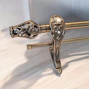 Double Rod Modern Luxury Heavy Duty Handmade Crystal Bronze Adjustable ...