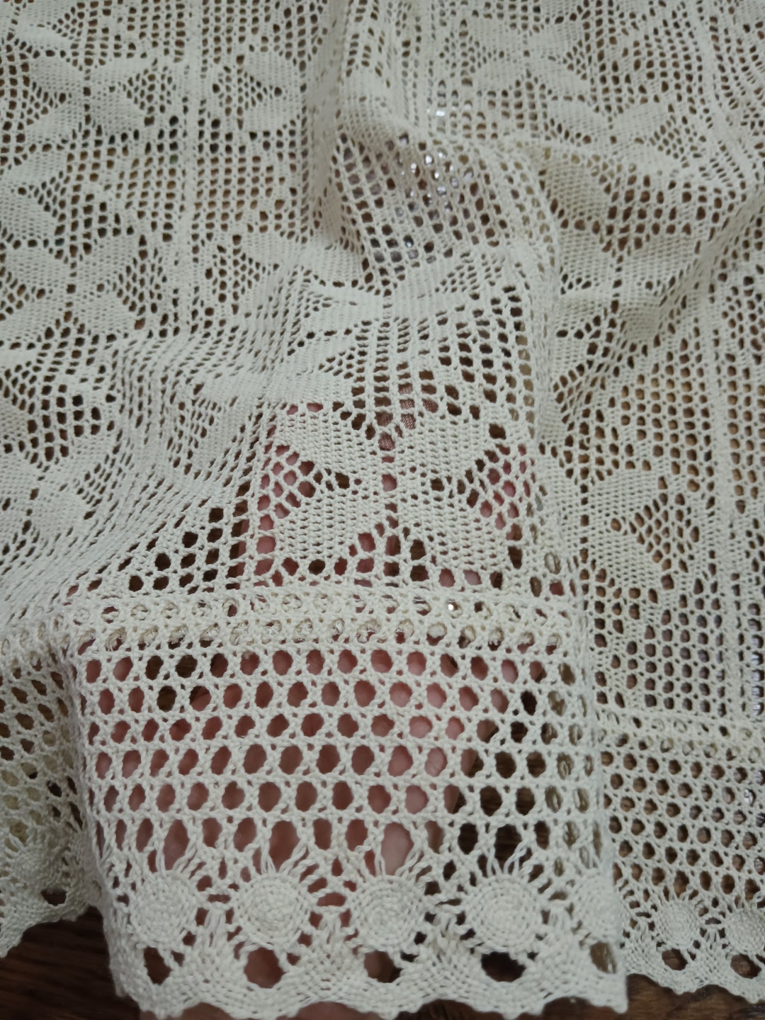 Custom Made Flower Pattern Crochet Curtains, Custom Size Drape for ...