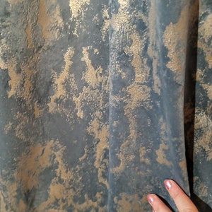 Custom Made Modern Bronze Pattern Velvet Fabric,90% Blackout, Custom ...