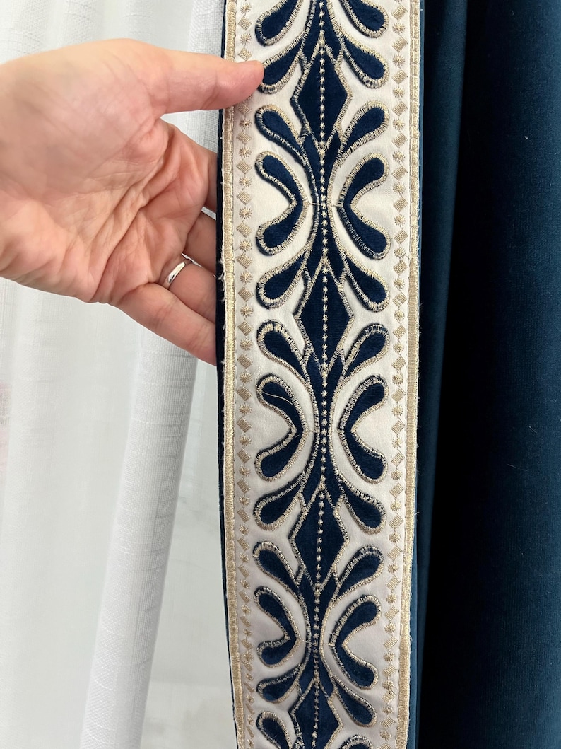 Custom Color Velvet Luxuriance Style With Trim Border for Living Room ...