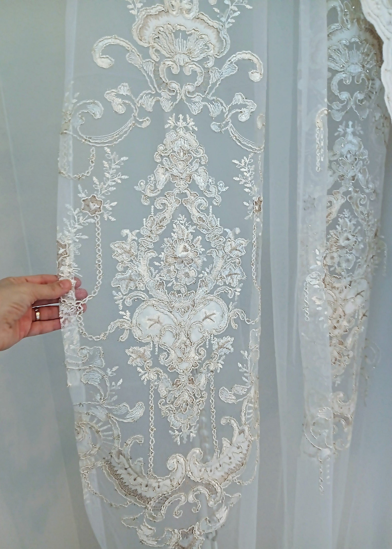 Luxury Sheer Curtain Embroidery Sheer for Living Room, Dining Room ...