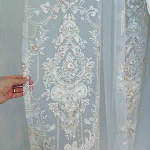Luxury Sheer Curtain Embroidery Sheer for Living Room, Dining Room ...