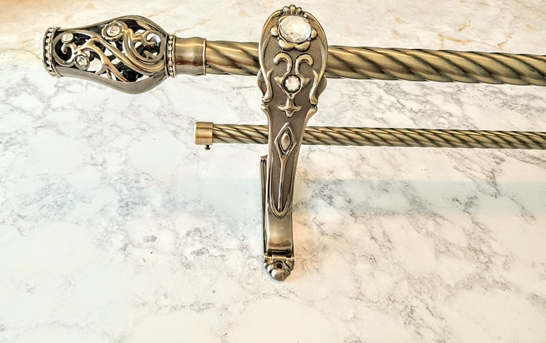 Bronze Double Twist Rod Luxury Twisted Rod Heavy Duty Handmade Crystal ...