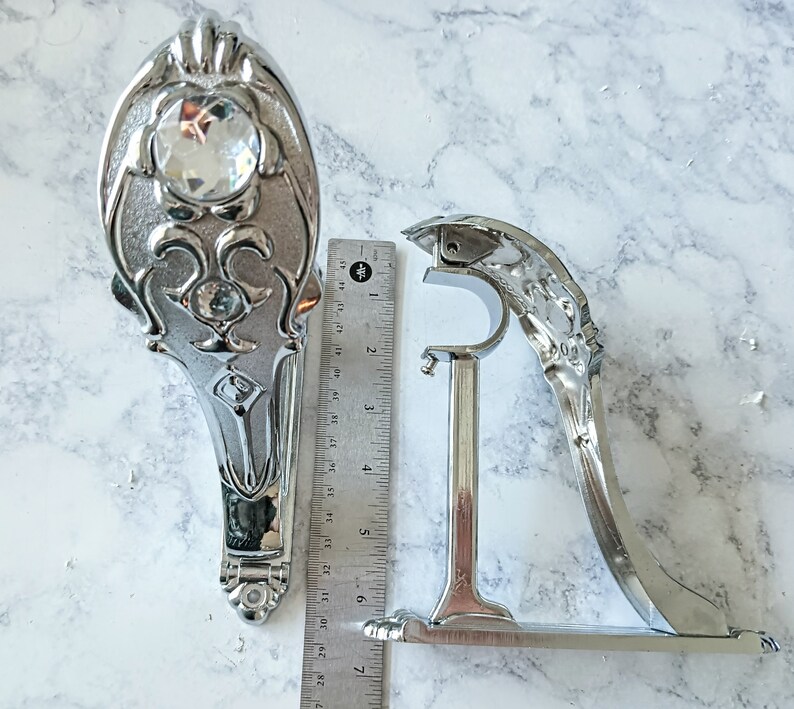 Single Bright Silver Rod, Modern Luxury Heavy Duty Handmade Crystal ...