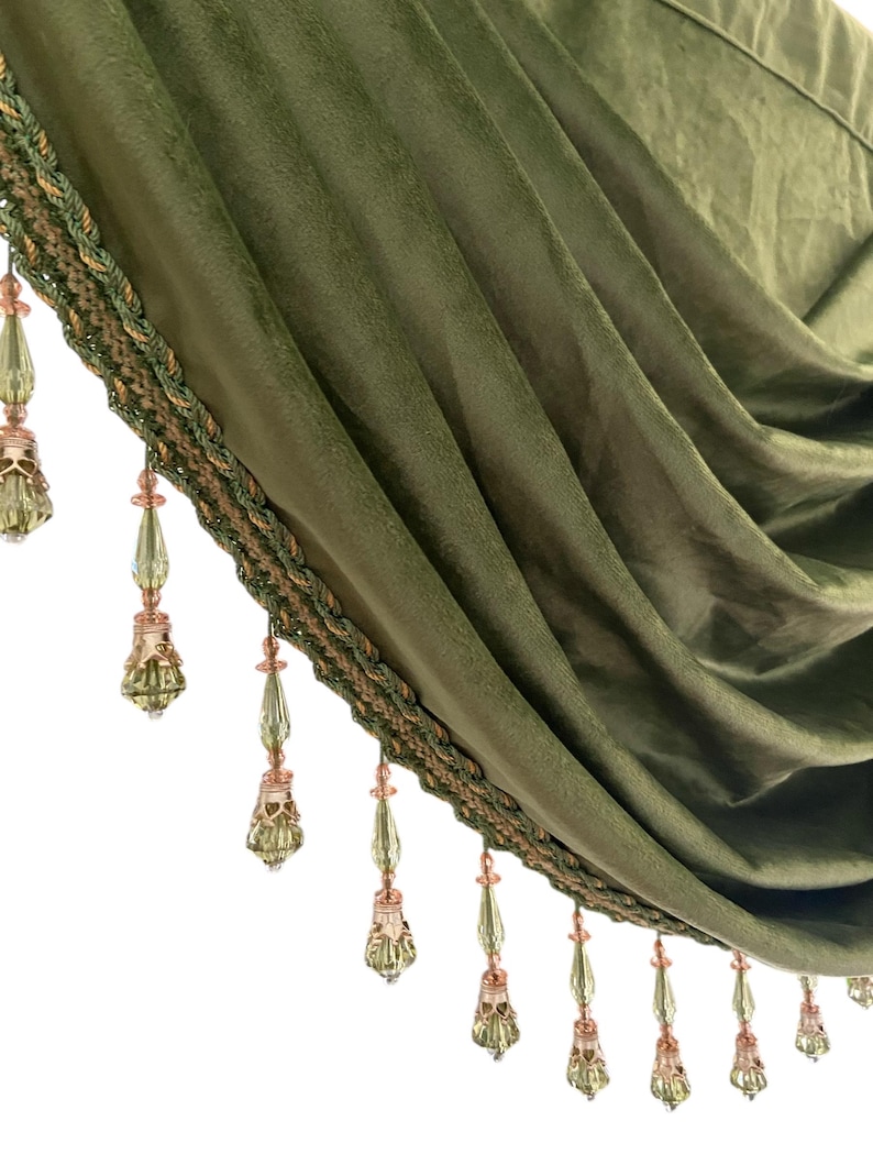 Hand Made Velvet Valance With Swags and Cascade, Custom Size, Custom ...