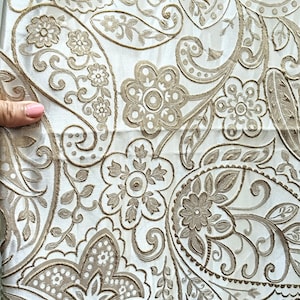 Elegant Gold Pattern Curtain Custom Size Jacquard Curtains, Hand Made ...