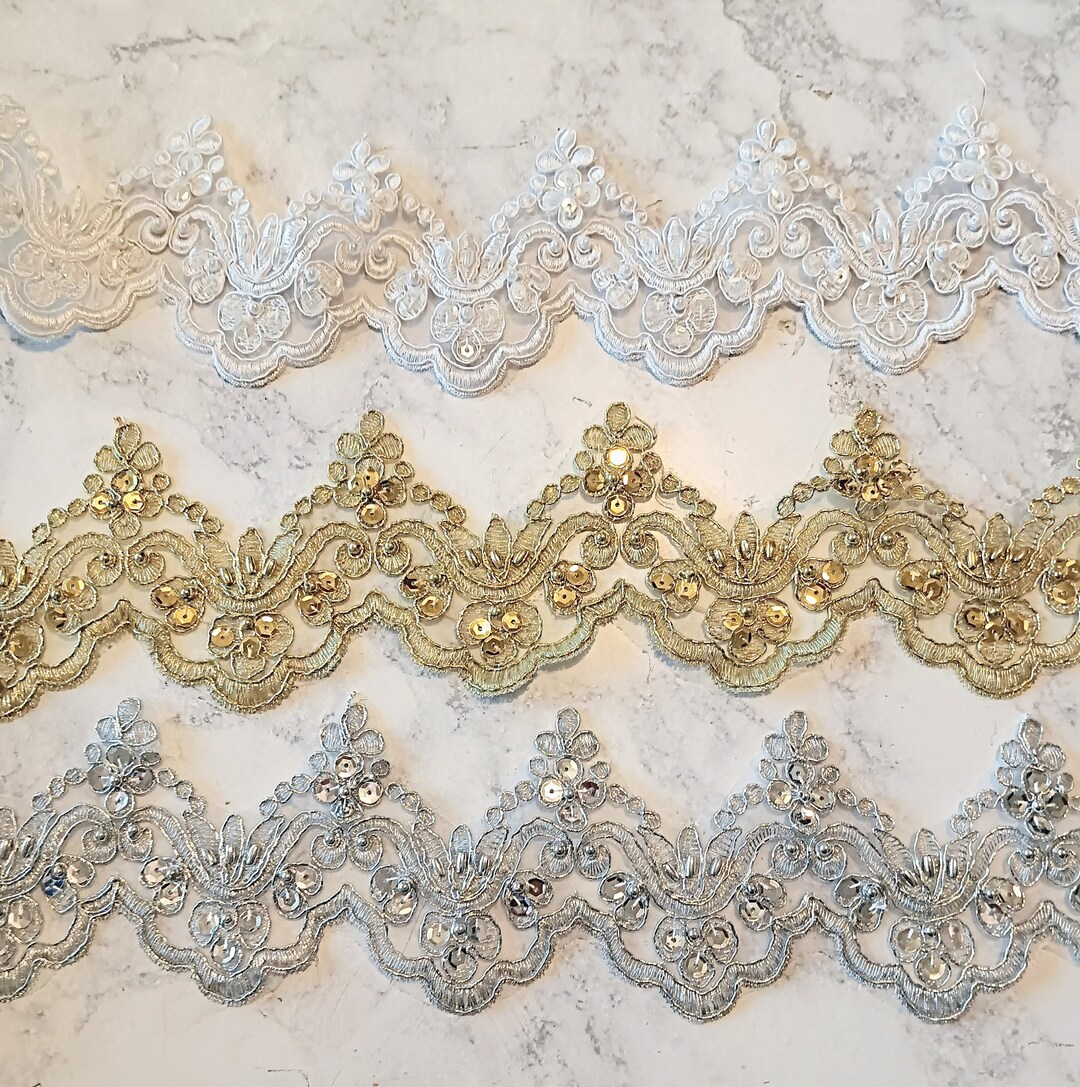 Handmade Sequin Beaded Trim, Embroidery Trim, Custom Size Trim Border ...