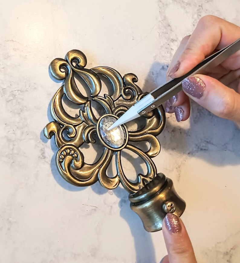 Double Rod Modern Luxury Heavy Duty Handmade Crystal Bronze Adjustable ...