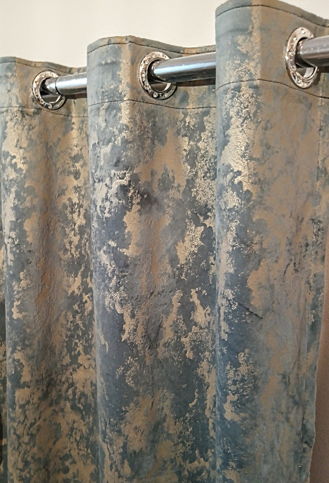 Custom Made Modern Bronze Pattern Velvet Fabric,90% Blackout, Custom ...