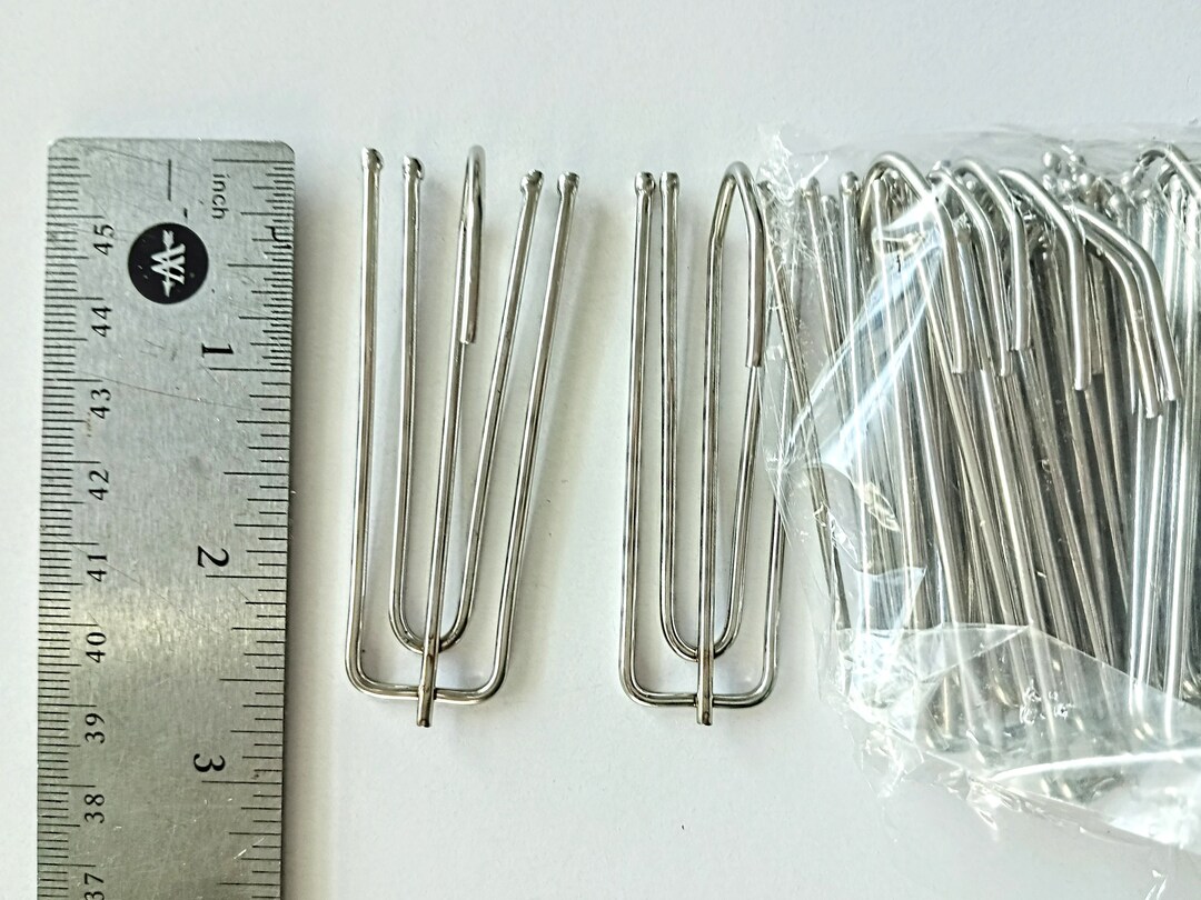 Heavy Duty Stainless Steel Curtain Hooks, Pinch Pleat Header Tape Pins ...