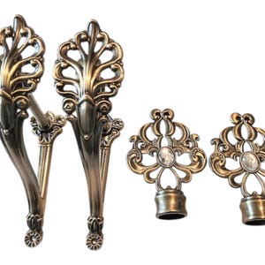 Single Rod Modern Luxury Heavy Duty Handmade Crystal Bronze Adjustable ...