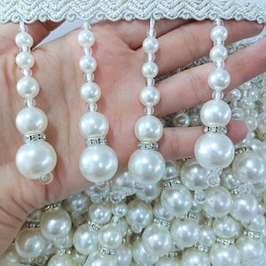 3inches Custom-made Beaded Curtain Border Trim, Handmade Beaded Tassel ...