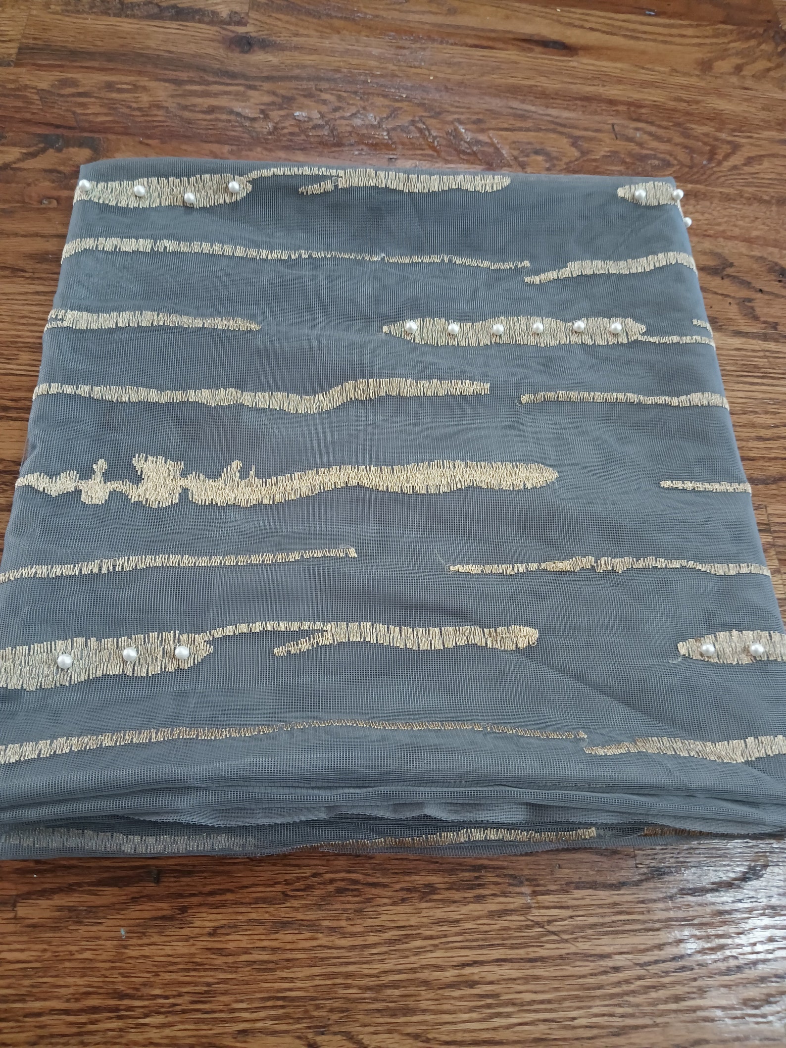 Custom Made Bronze Embroidery Gray Sheer for Living Room, Dining Room ...