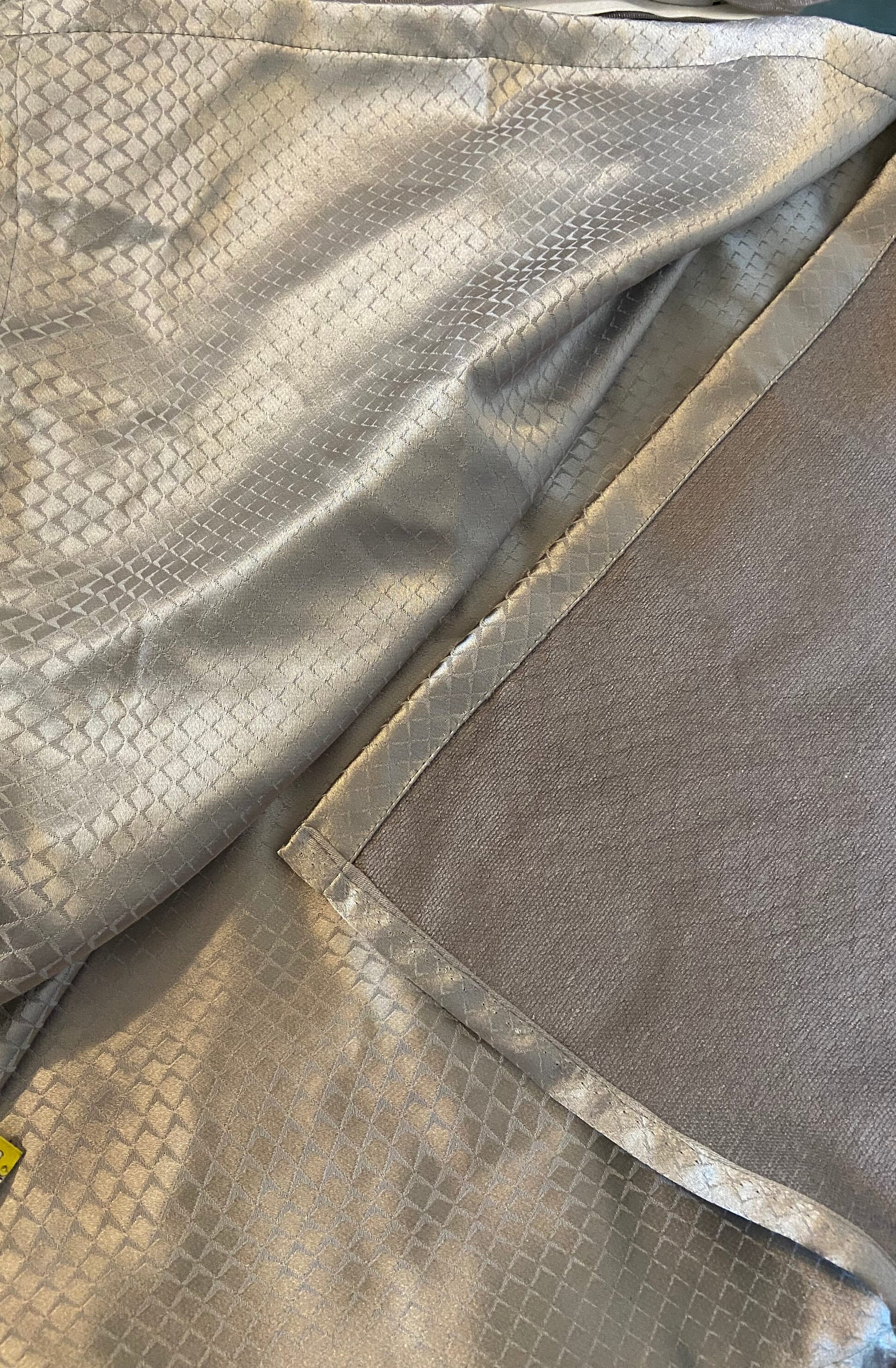 Custom Made Luxury Gray Curtain With Sequin Splicing, Match White ...