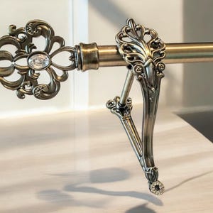 Single Rod Modern Luxury Heavy Duty Handmade Crystal Bronze Adjustable ...