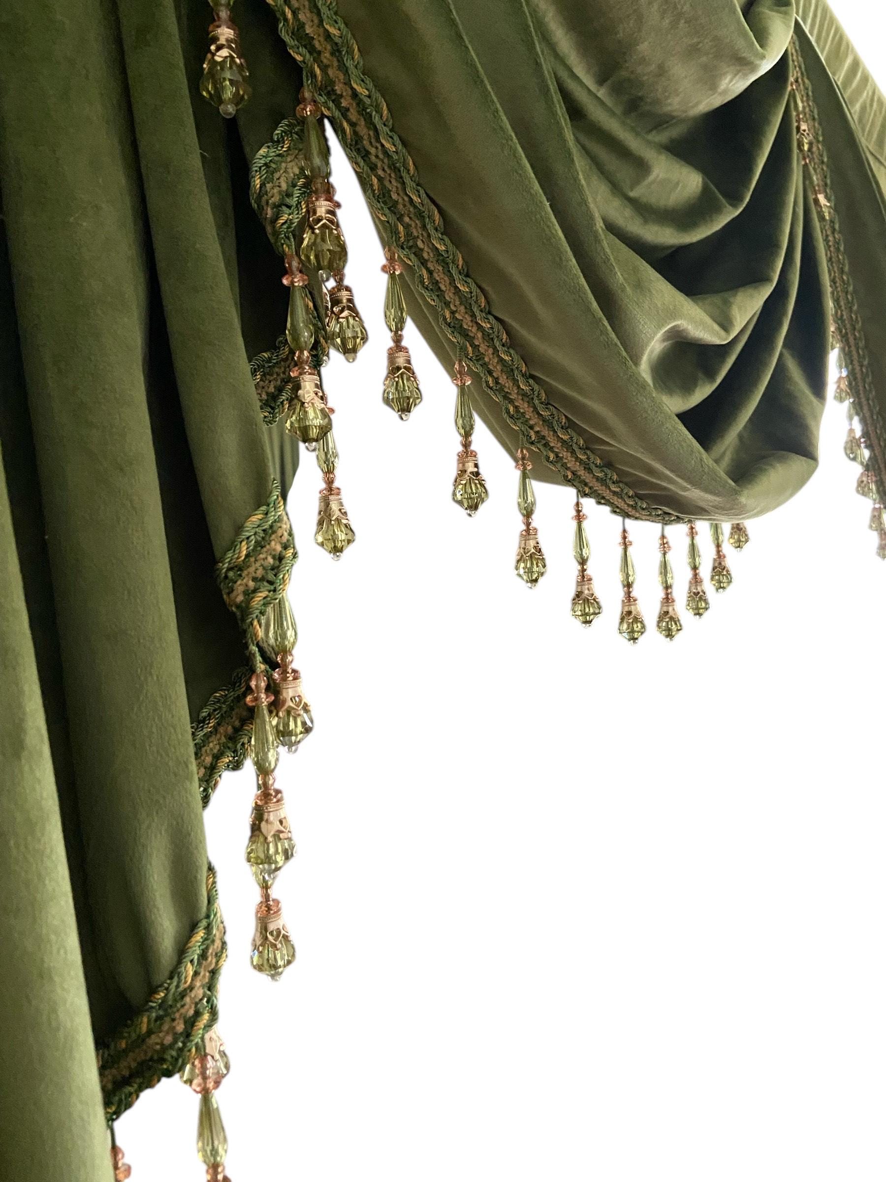 Hand Made Velvet Valance With Swags and Cascade, Custom Size, Custom ...