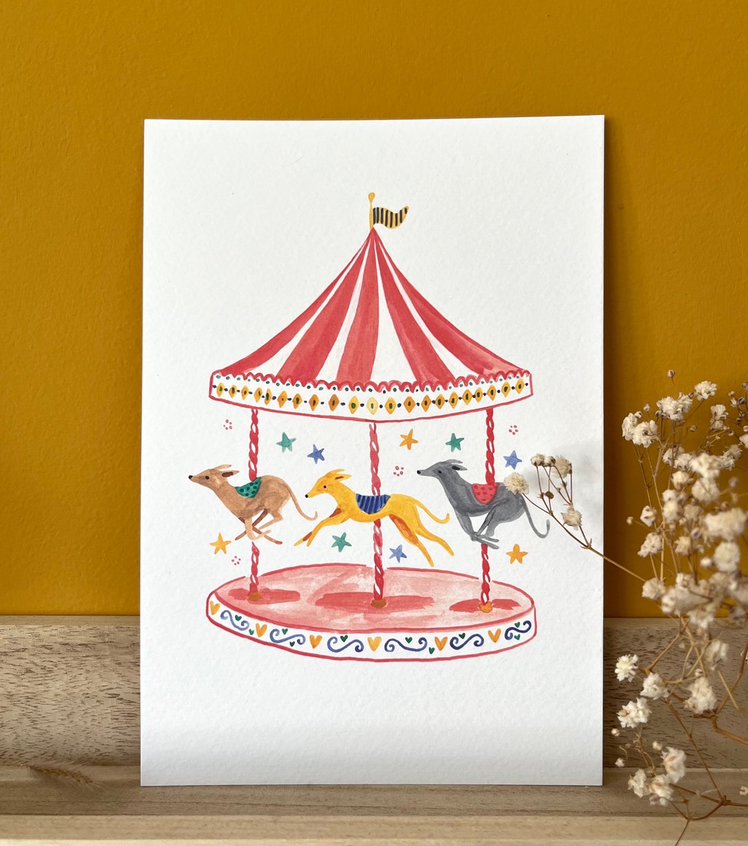 A5 Wonky Whippy Carousel Print - Etsy