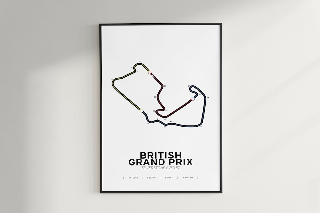 11 F1 Silverstone Circuit Poster, British Grand Prix, Formula 1 Poster ...