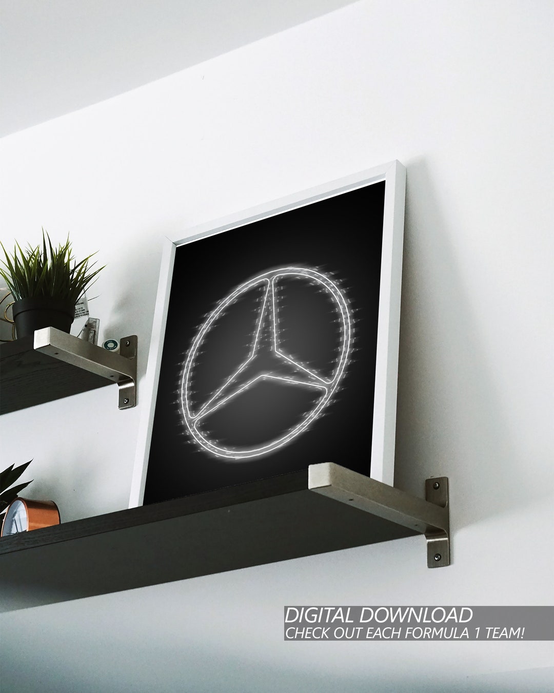 Formula 1 Mercedes Digital Download, Neon Light, Glitch Effect, Formula ...