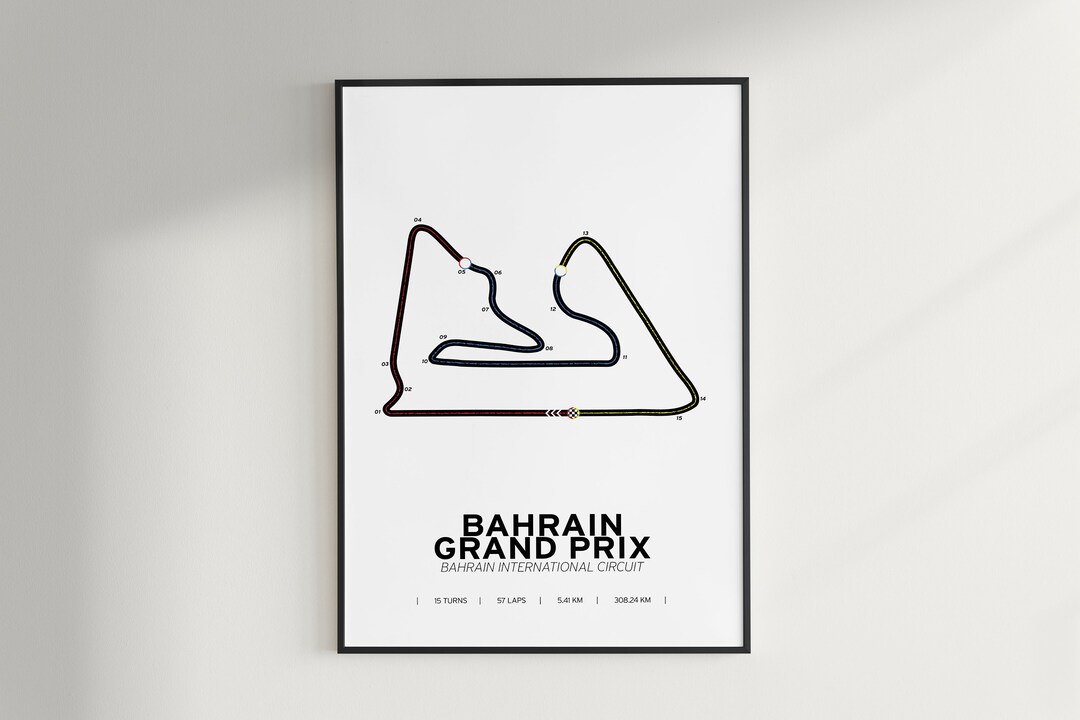 01 - F1 - Bahrain Circuit Poster, Bahrain Grand Prix, Formula 1 Poster ...