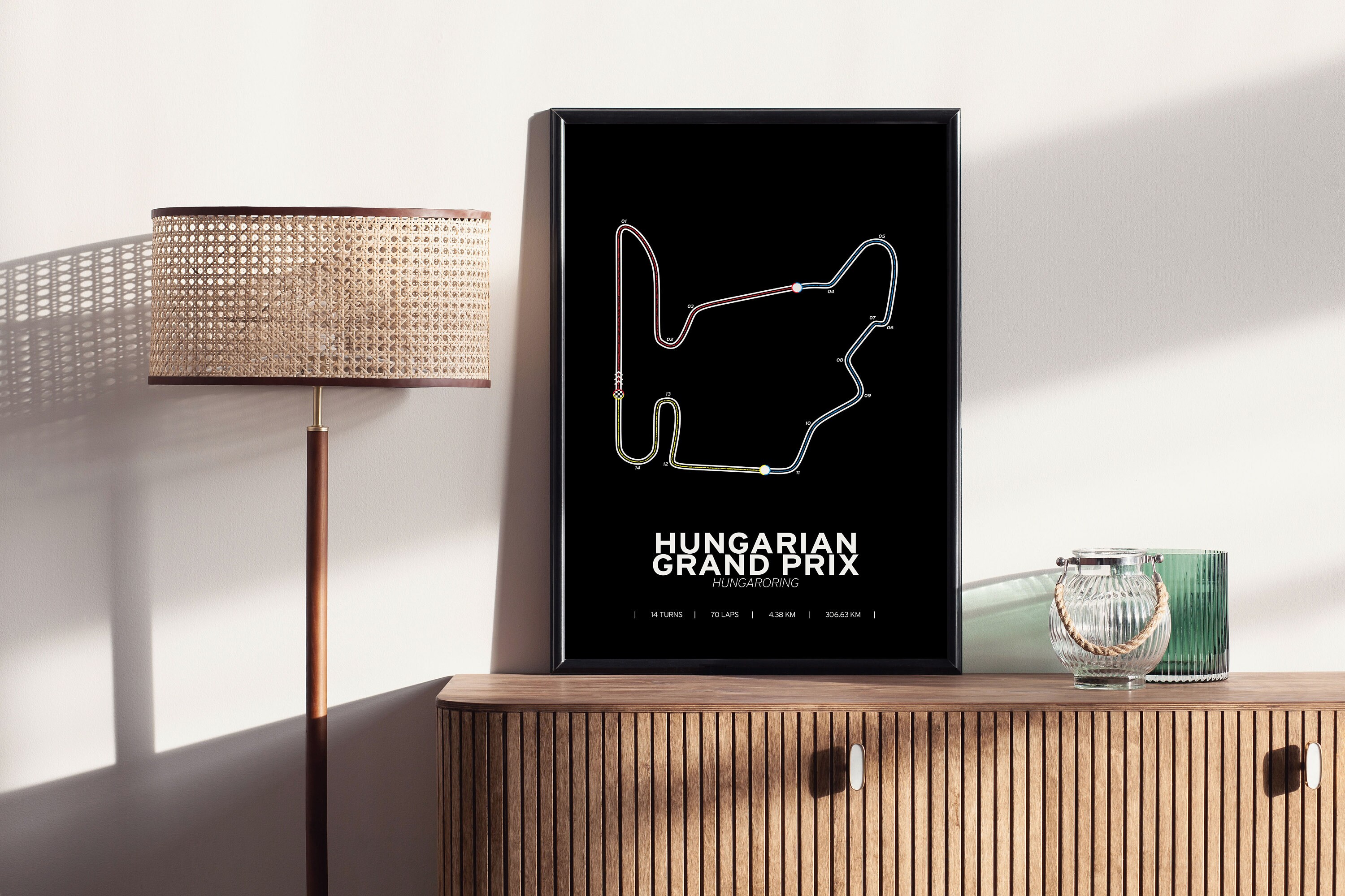 12 - F1 - Hungaroring Circuit Poster, Hungarian Grand Prix, Formula 1 ...