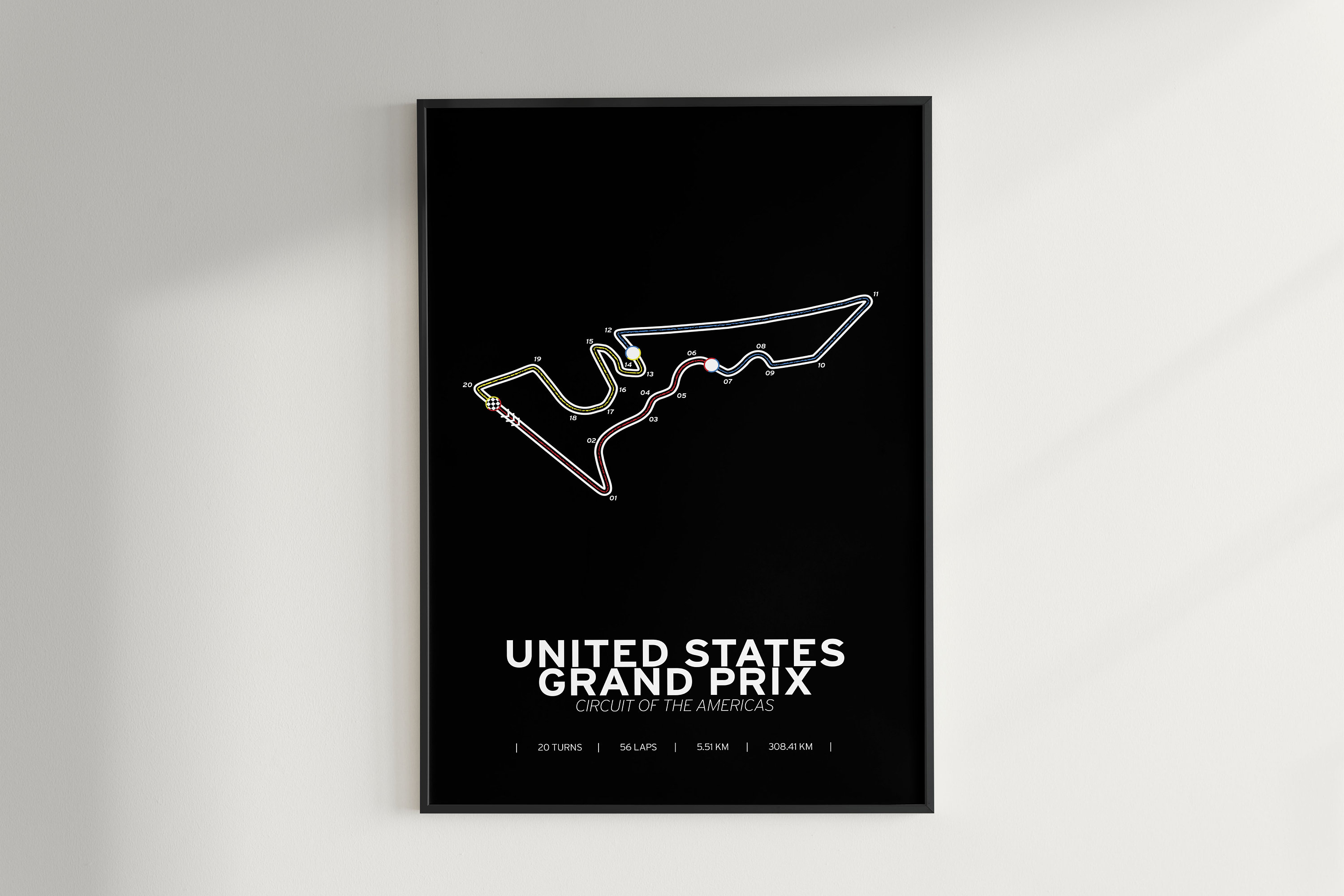 19 - F1 - COTA Circuit Poster, United States Grand Prix, Formula 1 ...