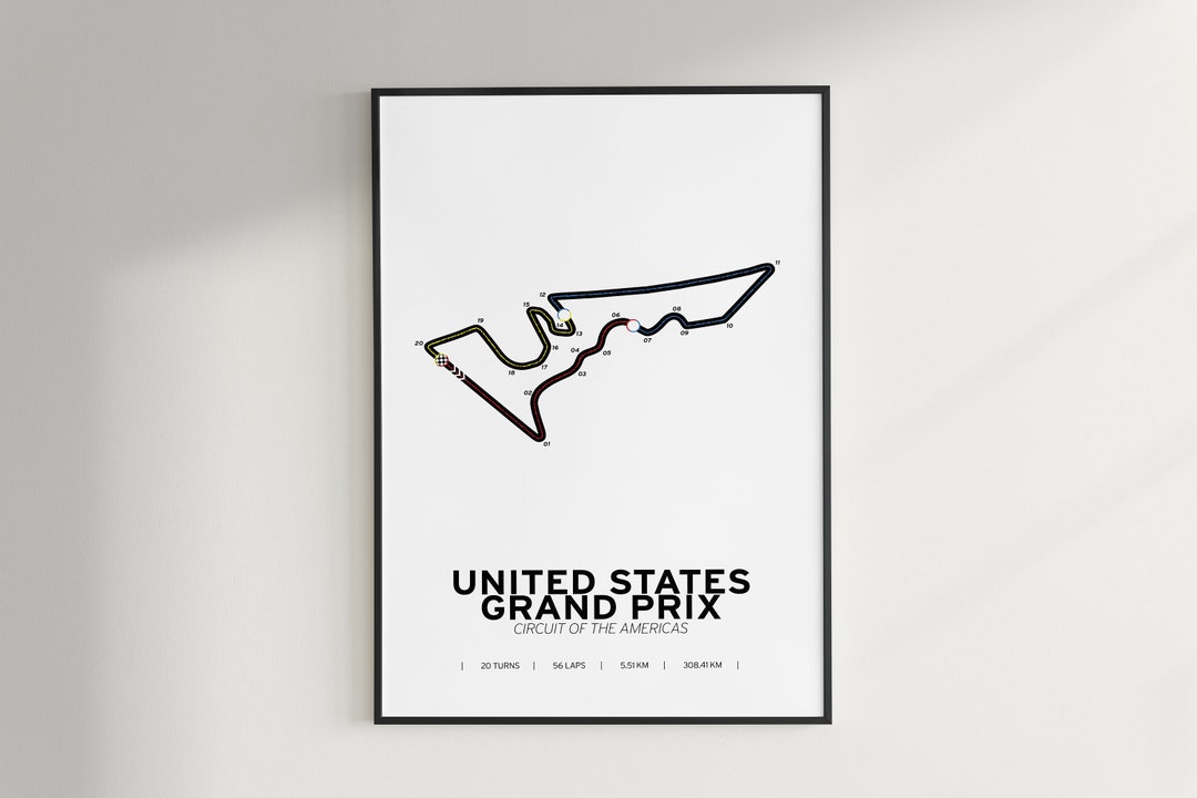 19 - F1 - COTA Circuit Poster, United States Grand Prix, Formula 1 ...