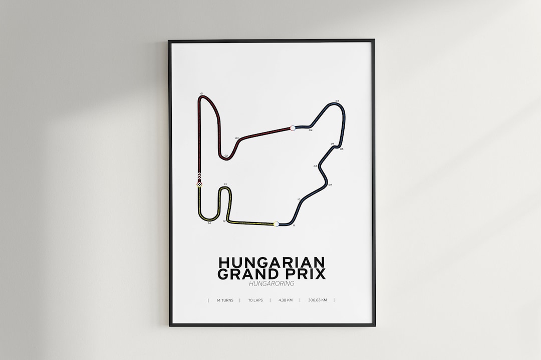 12 - F1 - Hungaroring Circuit Poster, Hungarian Grand Prix, Formula 1 ...