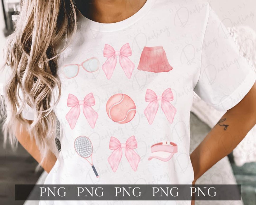 Tennis Coquette PNG, Tennis Bows Png File, Tennis Bow Png, Digital ...