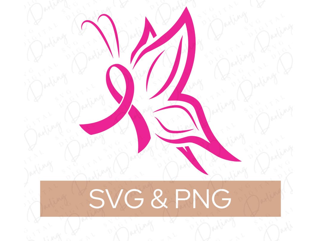 Breast Cancer SVG, Breast Cancer Butterfly Svg, Clipart, Breast Cancer ...