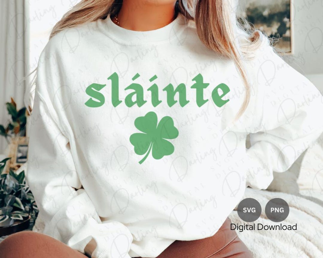 Slainte Svg, Shamrock Svg, St Patricks Day Cut File, PNG and SVG - Etsy