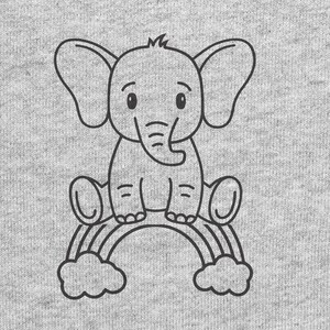 Baby Elephant on Rainbow SVG PNG, Baby Elephant Svg, Cut File, Elephant ...