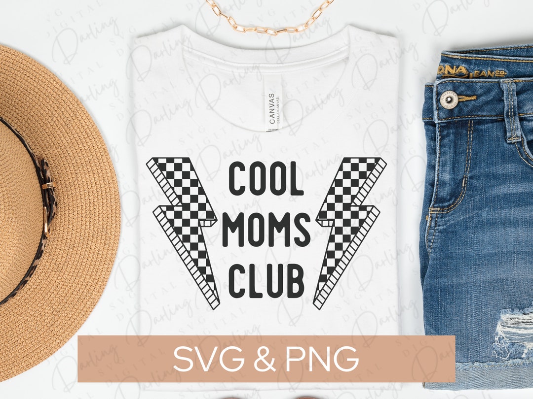 Cool Moms Club SVG, Checkered Mom Svg, Racing Mom Svg, Retro Mom Svg ...