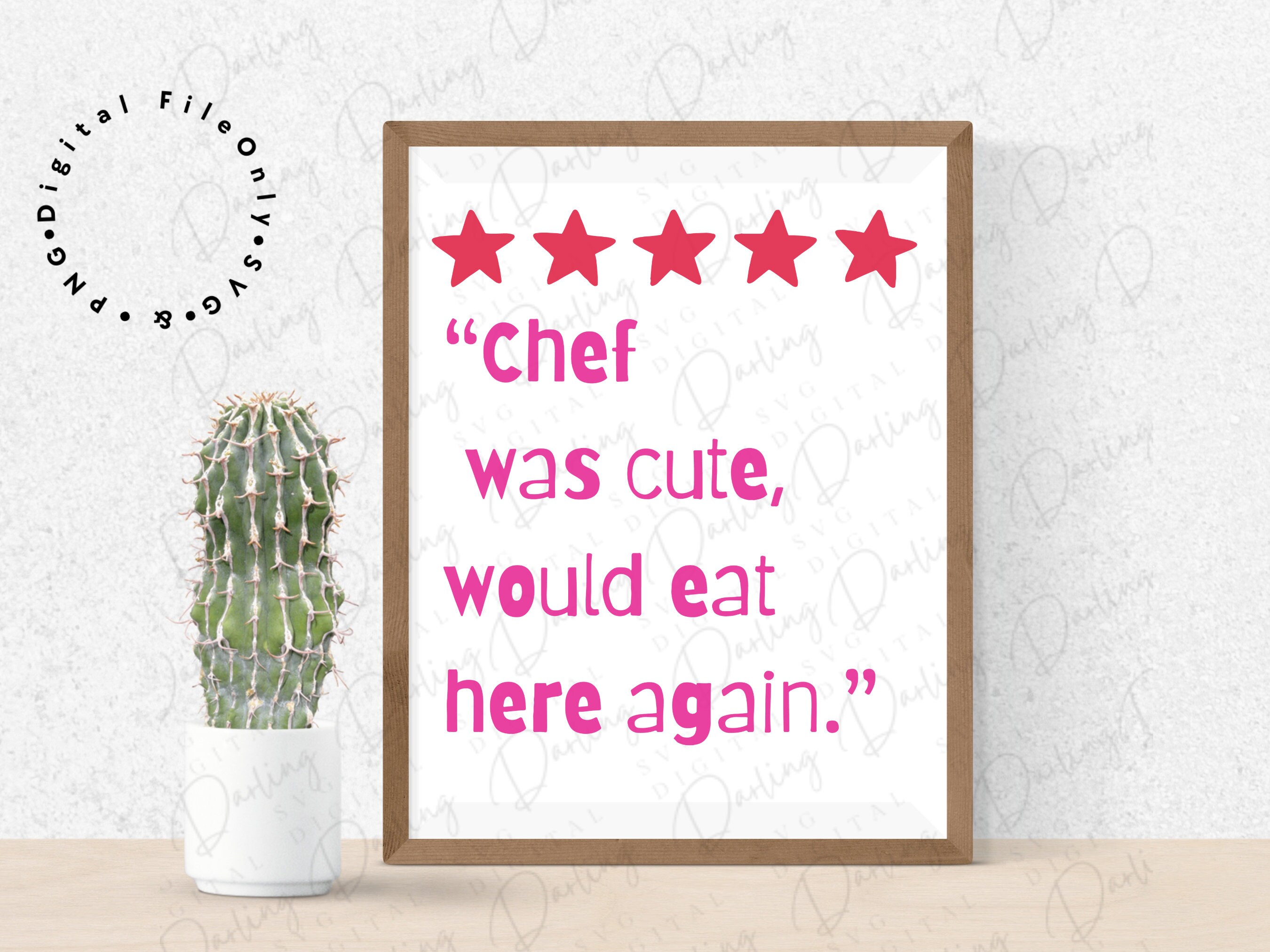 Chef Was Cute SVG, 5 Star Svg, Kitchen Svg, Cute Quote Svg Cricut ...