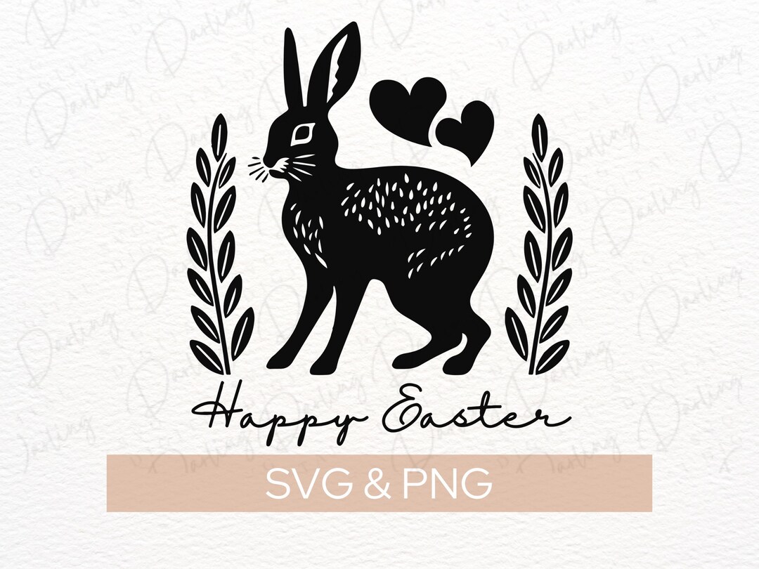 Floral Bunny Happy Easter SVG: Spring Cut File (digital Download) - Etsy