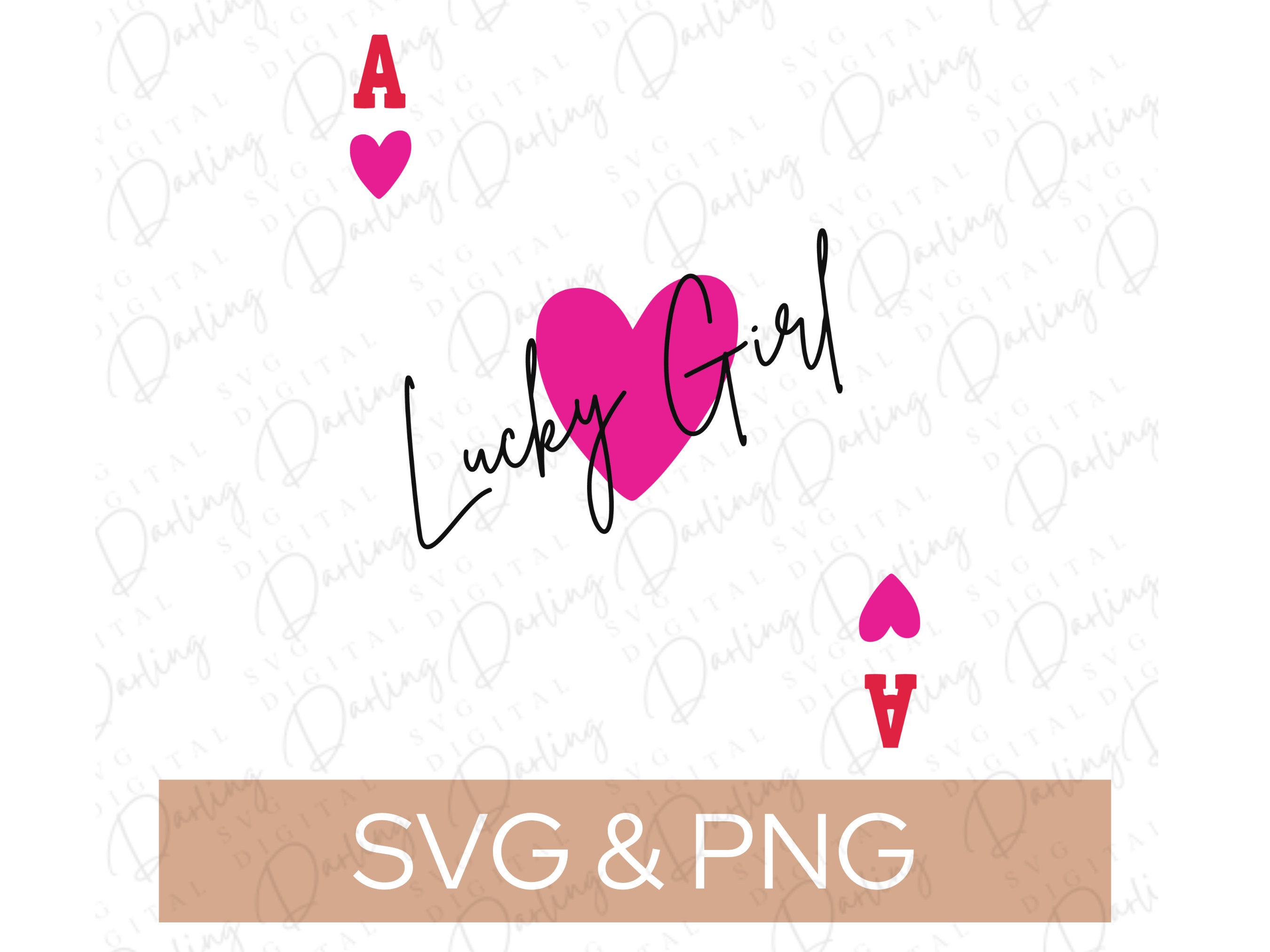 Lucky Girl Svg, Lucky Girl Syndrome Svg, Ace of Hearts Svg ...