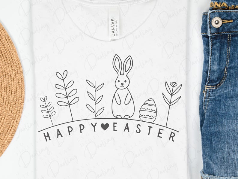 Happy Easter Bunny Floral SVG: Spring Cut File (digital Download) - Etsy