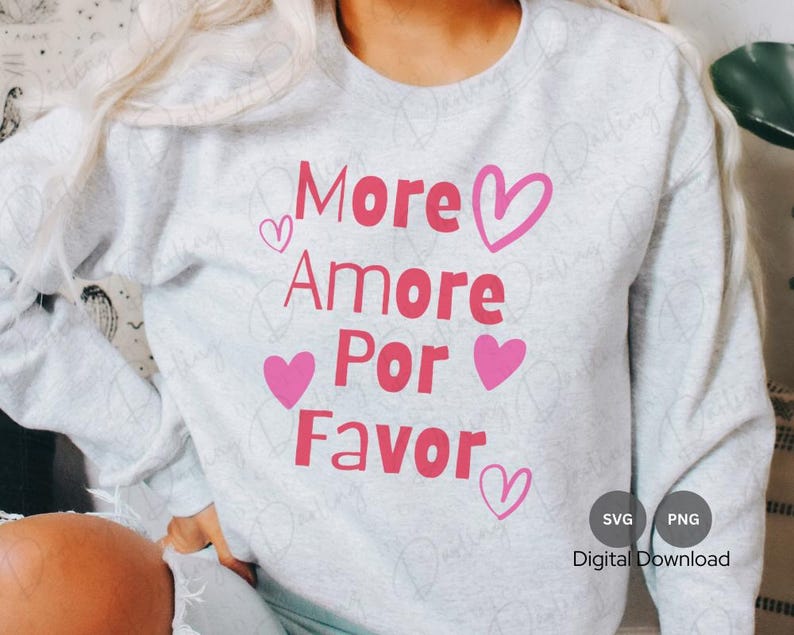 More Amore Por Favor SVG, Love Svg, Valentine's Day Svg, Hearts Svg Cut ...